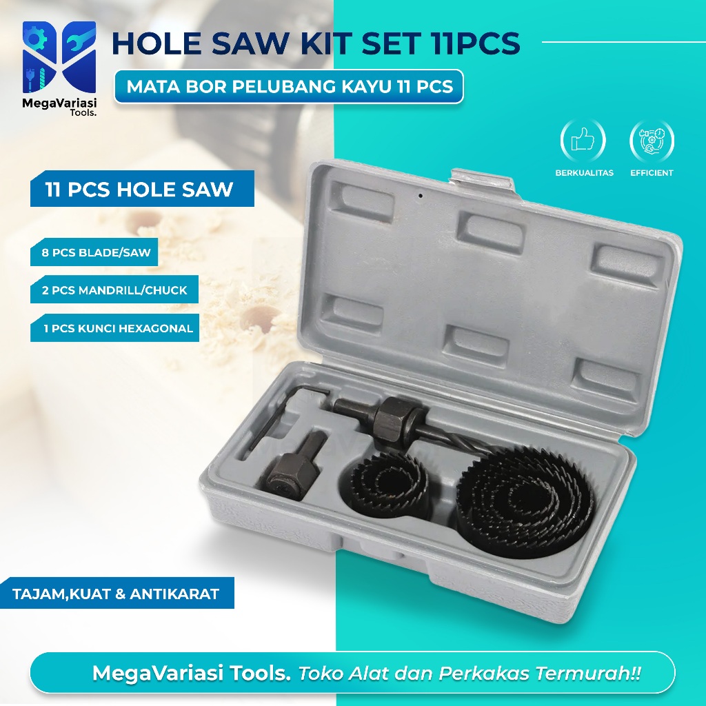 Jual Mata Bor Hidroponik Hole Saw 11pc Untuk Pelubang Kayu Bambu ...
