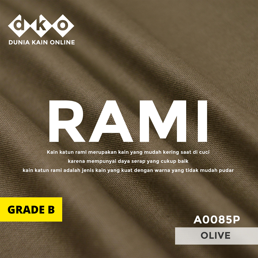 Jual Grade B - DKO Kain RAMI Linen Premium Warna Olive | Shopee Indonesia