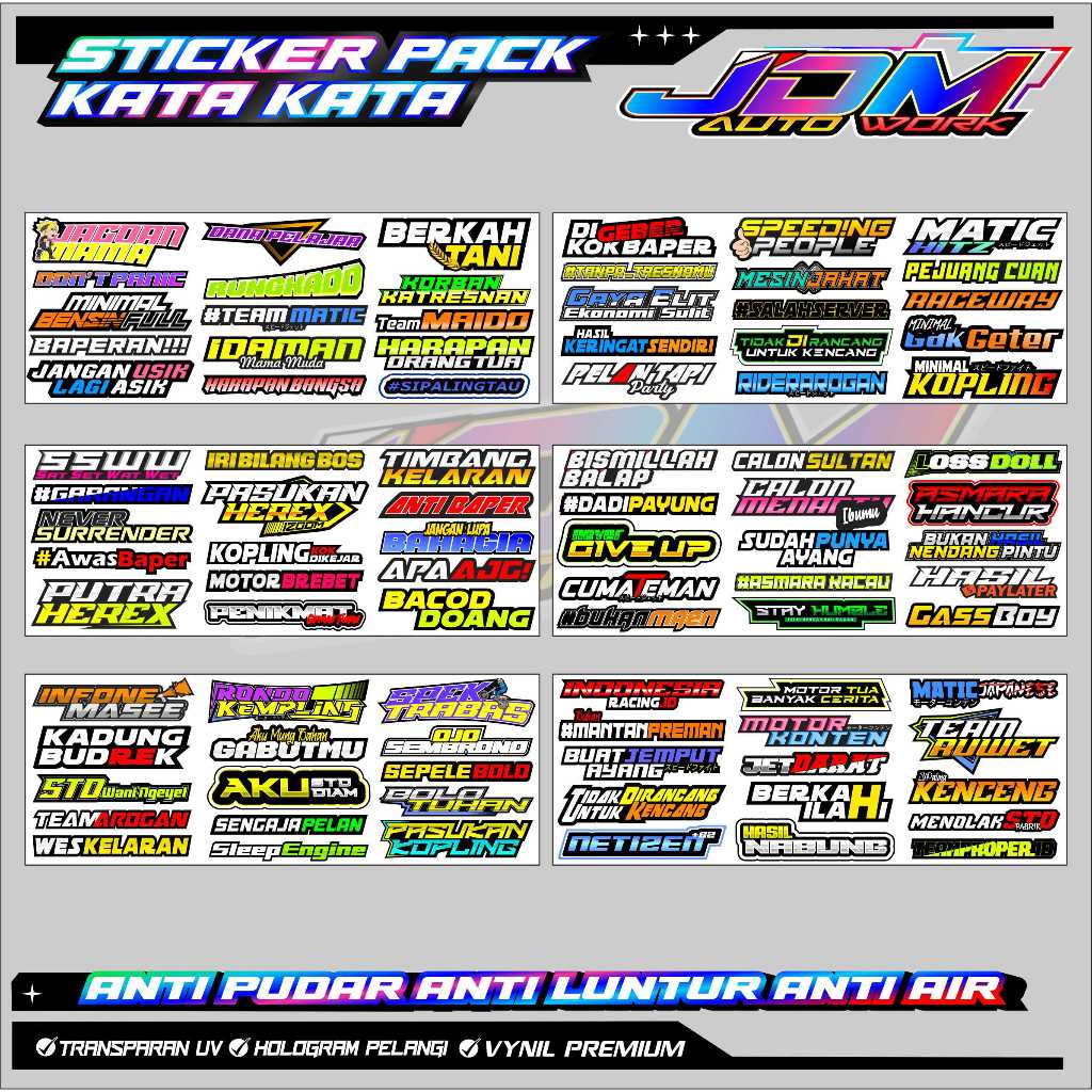 Jual STICKER PACK KATA KATA VIRAL ANTI AIR / STIKER PACK KATA KATA ...