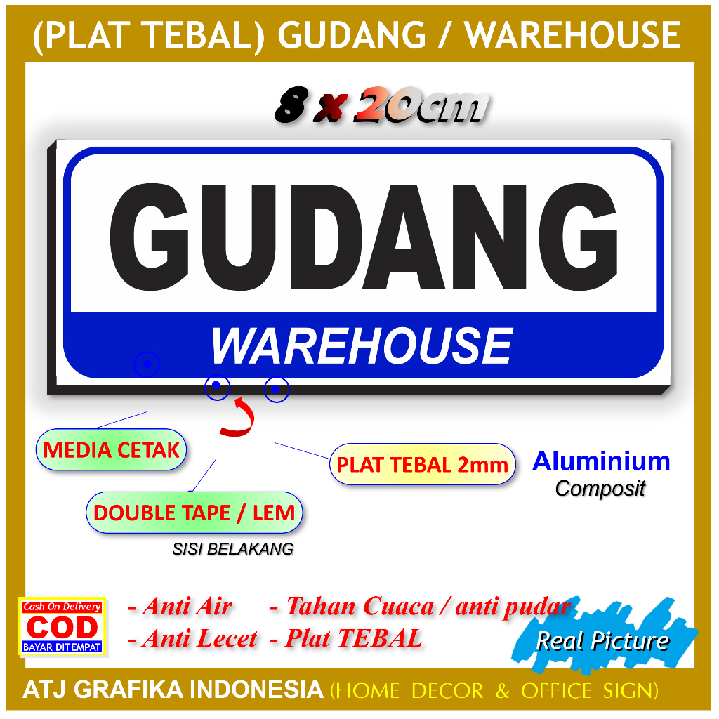 Jual Plat tebal new gudang warehouse papan tulisan ruangan penyimpanan ...