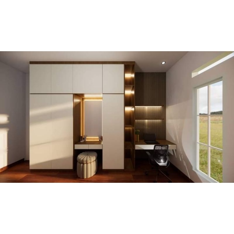 Jual CUSTOME LEMARI KAMAR UTAMA PINTU SWINGS/ MULTIPLEK/PVC 18 MM ...