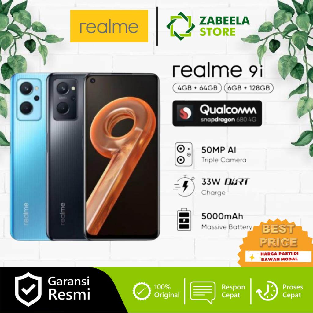 Jual REALME 9i 4/64 GB 6/128 GB SNAPDRAGON 680 50MP AI Triple Camera ...