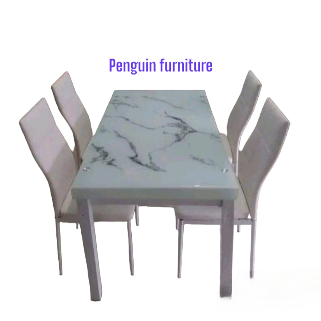 Jual Meja Makan IMPORTA DS PEVITA 4 Kursi/Meja Makan Kaca Marble Dining ...