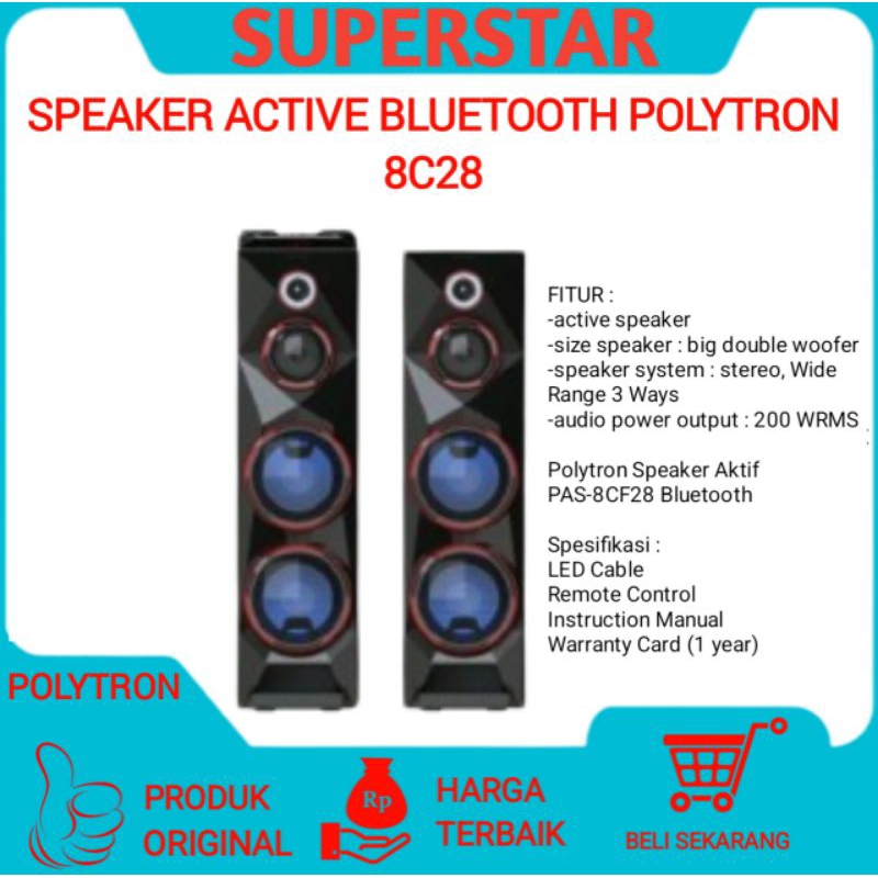 Jual Speaker/Salon Bluetooth Polytron 8C28 | Shopee Indonesia