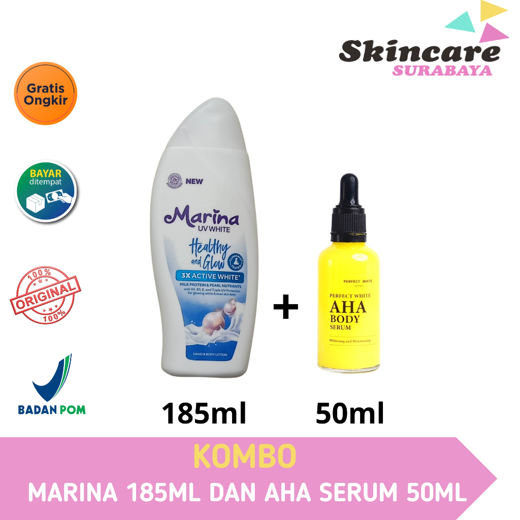 Jual Paket Combo Marina 185ml Dan Body Serum AHA 50ml Racikan Cepat ... Jual Paket Combo Marina 185ml Dan Body Serum AHA 50ml Racikan Cepat ...