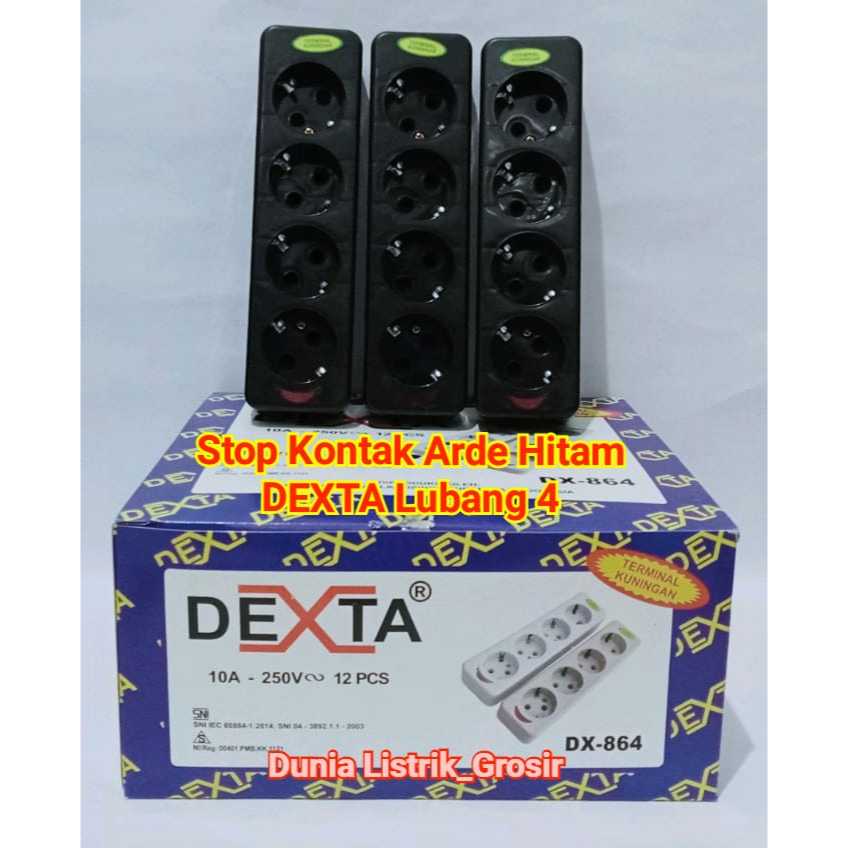 Jual GROSIR!!! Stop Kontak Listrik Black Series Arde 4 Lubang Terminal ...