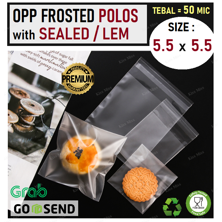 Jual 5,5x5,5 - Plastik OPP LEM FROSTED POLOS - DOFF - kemasan cookies ...