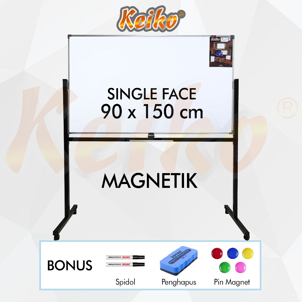 Jual Papan Tulis Whiteboard Standing Magnet Single Face Keiko 90 x 150 ...
