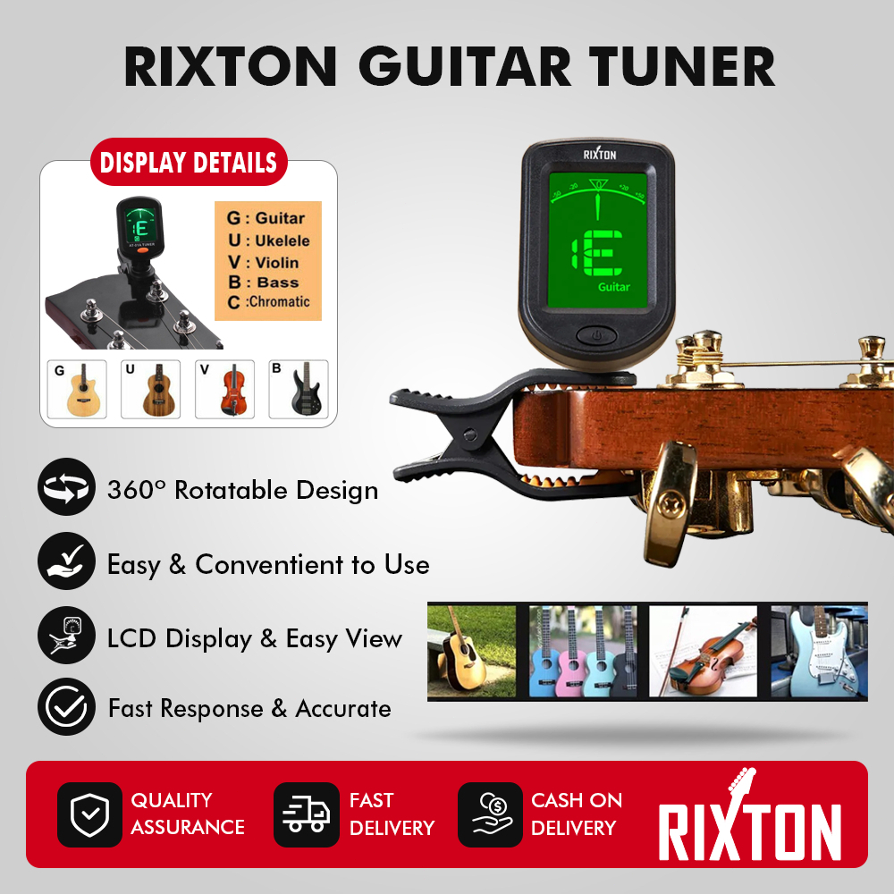 Jual RIXTON Acoustic Guitar Tuner Ukulele Tuner Musical Instrument ...