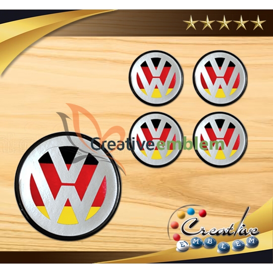 Jual Sticker Timbul Tutup Dop Velg VW Big Custom Background Bendera ...