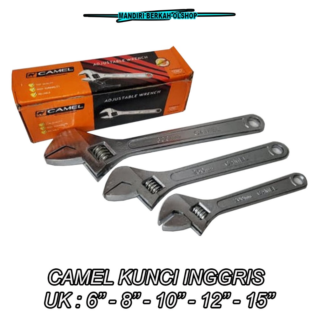 Jual CAMEL Kunci Inggris Adjustable Wrench ukuran 6 inch /8 inch/10 ...