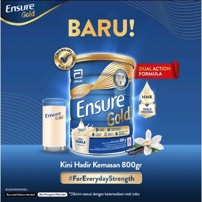 Jual Ensure Gold HMB + Triple Protein Susu Nutrisi Dewasa Vanila ...