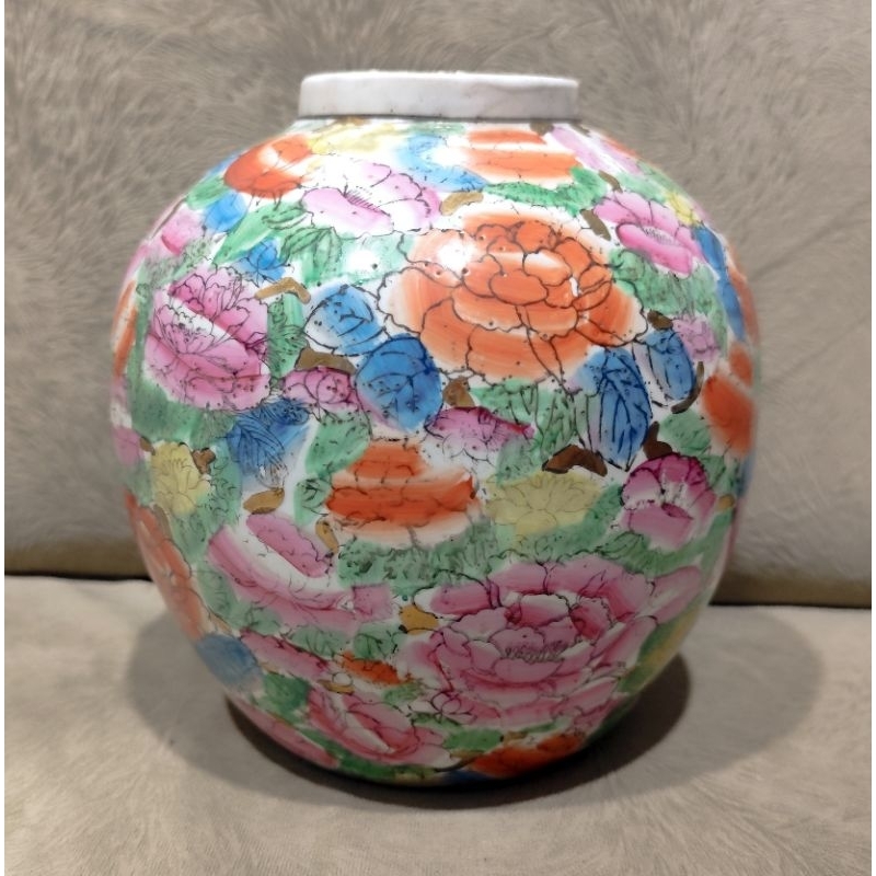 Jual Guci buli China ukuran Jumbo Tinggi 23cm lukisan bunga keramik ...