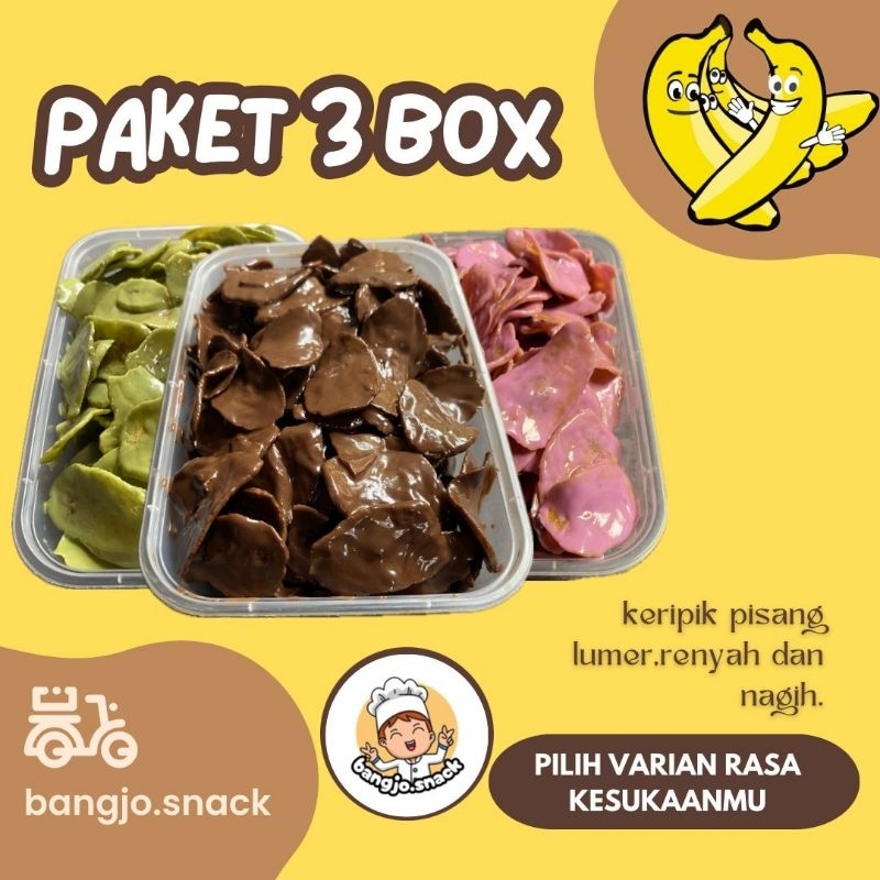 Jual Paket Hemat Keripik Pisang Lumer BUNDLING 3 Box 450Gram Pisang Coklat Premium | Shopee ...
