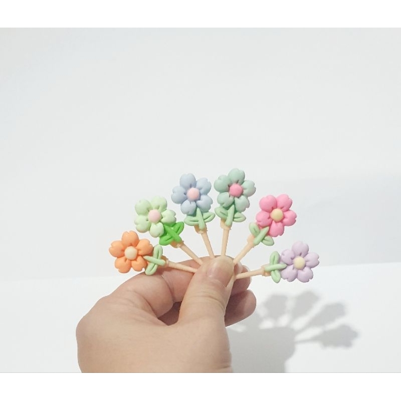 Jual Bunga tangkai Versi A dan B 3D foodpick tusukan bento ready stock ...