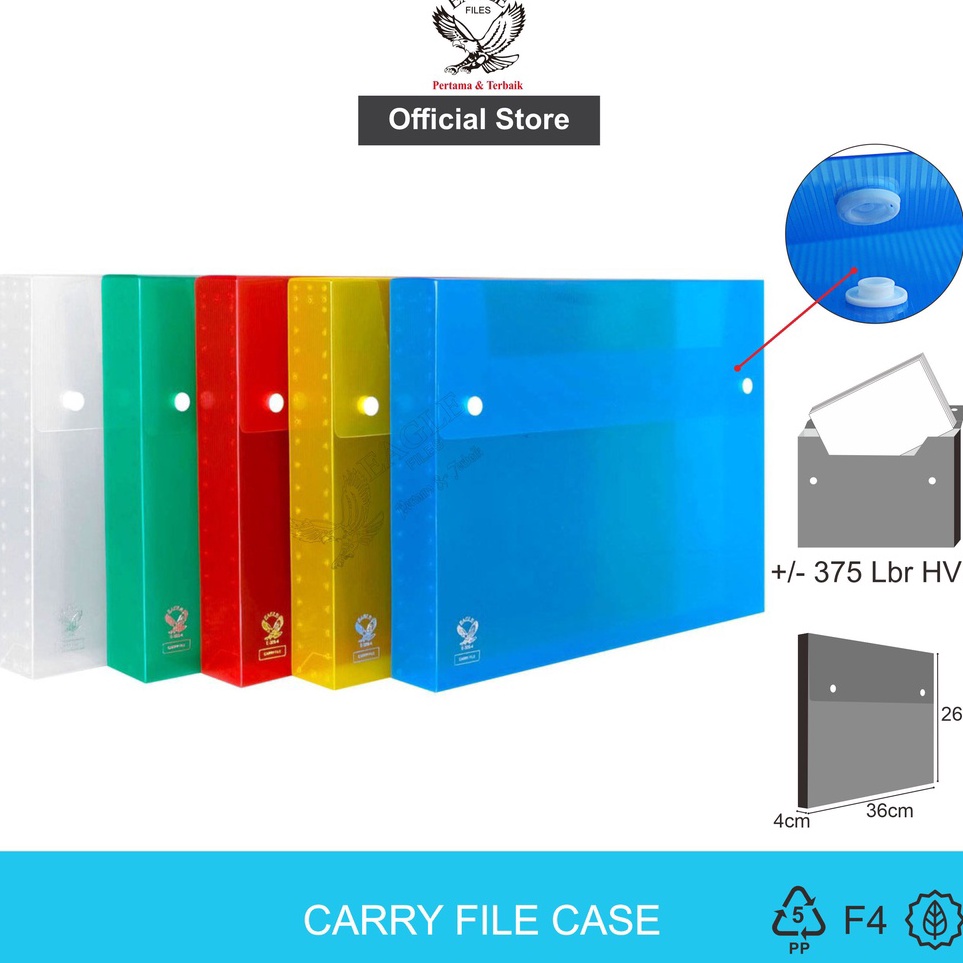 Jual Carry File Box Transparan EAGLE Files F4 Folio Tebal 4 Cm Tas ...