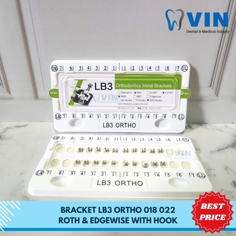 Jual Bracket LB3 metal mini roth edgewise with hook 345 bracket lb3 ...