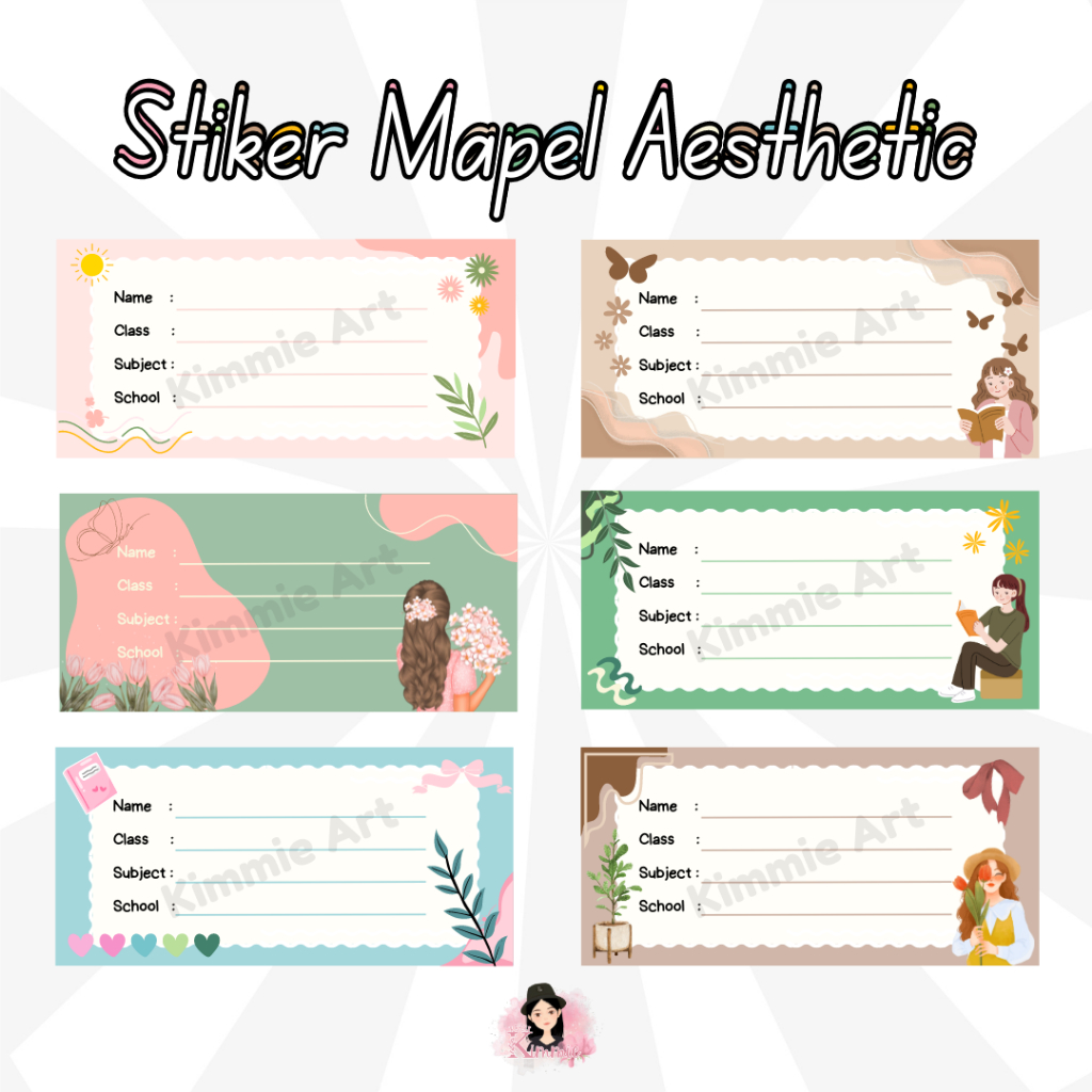 Jual Stiker Label Mapel Buku Stiker Pelajaran Sekolah Aesthetic HVS ...
