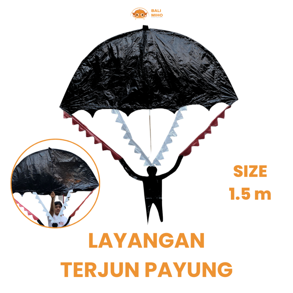Jual Layangan Terjun Payung 1.5 meter - Layang Layang Parasut ...