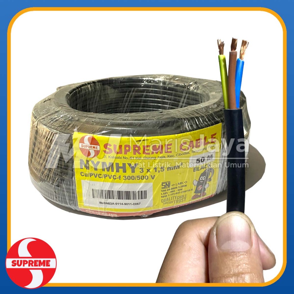 Jual Kabel Listrik SUPREME NYMHY (NYYHY) 3x1,5 3x1.5 mm (PER METER) | Shopee Indonesia