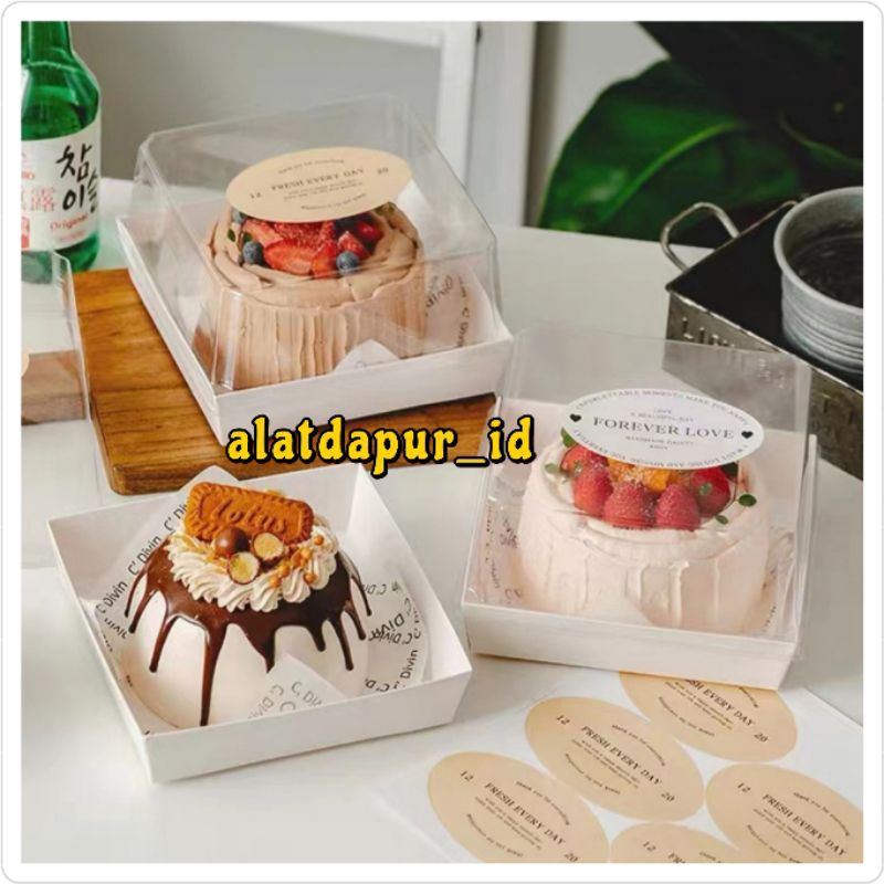 Jual 10pcs 16x16x10CM paper box kue tart mika box kotak kue cake puding ...