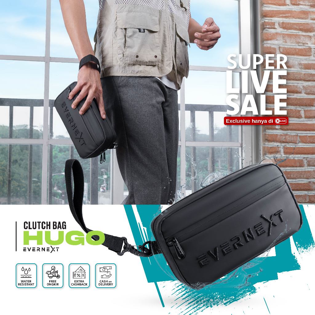 Jual Evernext - Hand Bag Pria Anti Air Multifungsi 3 in 1 Sling Bag ...