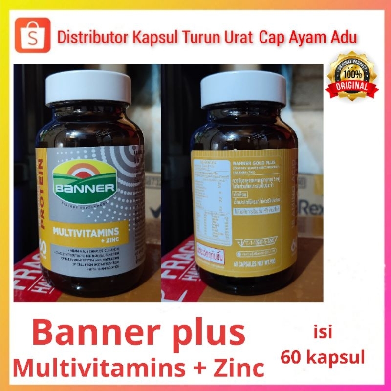 Jual BANNER PLUS MULTIVITAMINS + ZINC (kemasan 60 kapsul) | Shopee ...