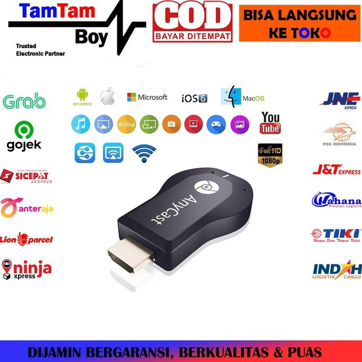 Jual KODE I53E HDMI Dongle Anycast M2 Plus Wireless WiFi Mirorring Miracast Display | Shopee ...