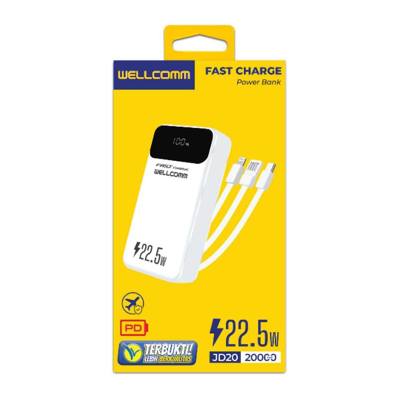 Jual Powerbank JD 20000 mAh Real Capacity Original Wellcomm | Shopee ...
