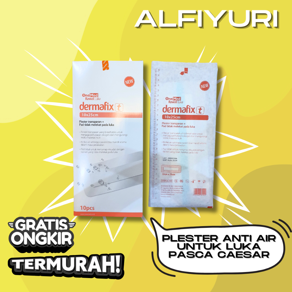Jual DERMAFIX T 10x25cm ONEMED (ecer / perbiji) plester anti air pasca ...