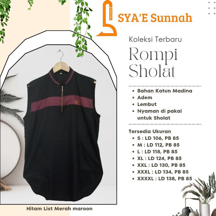 Jual KODE M7P Rompi sholat pria premium rompi kerah kombinasirompi ...