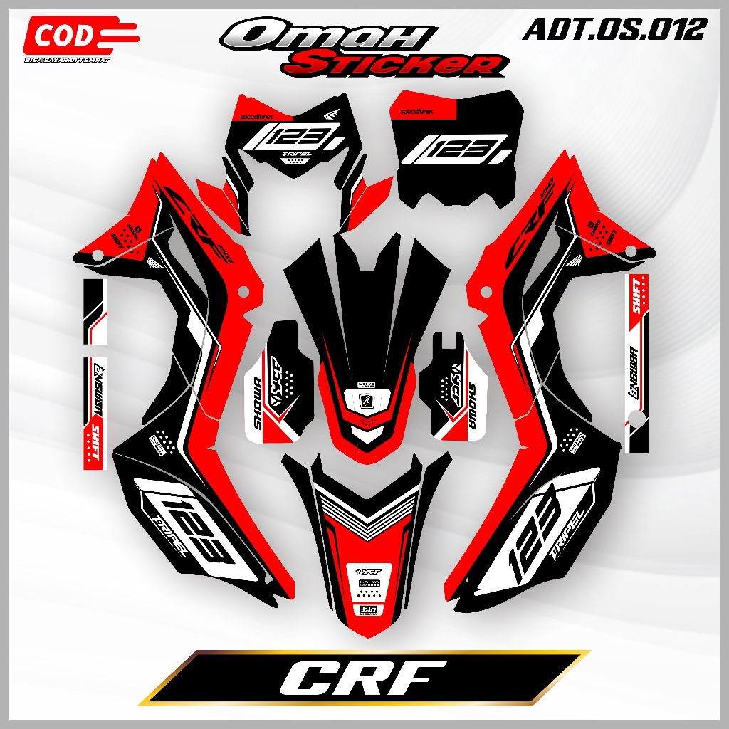 Jual Decal Stiker Crf 150 L Supermoto Full Body Warna Merah Putih Hitam ...