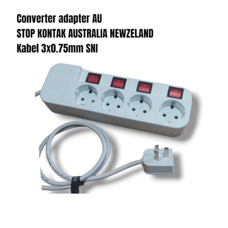 Jual AEBRAND STOP KONTAK MIKOTEK CONVERTER ADAPTER TRAVEL KAKI 3 AU ...