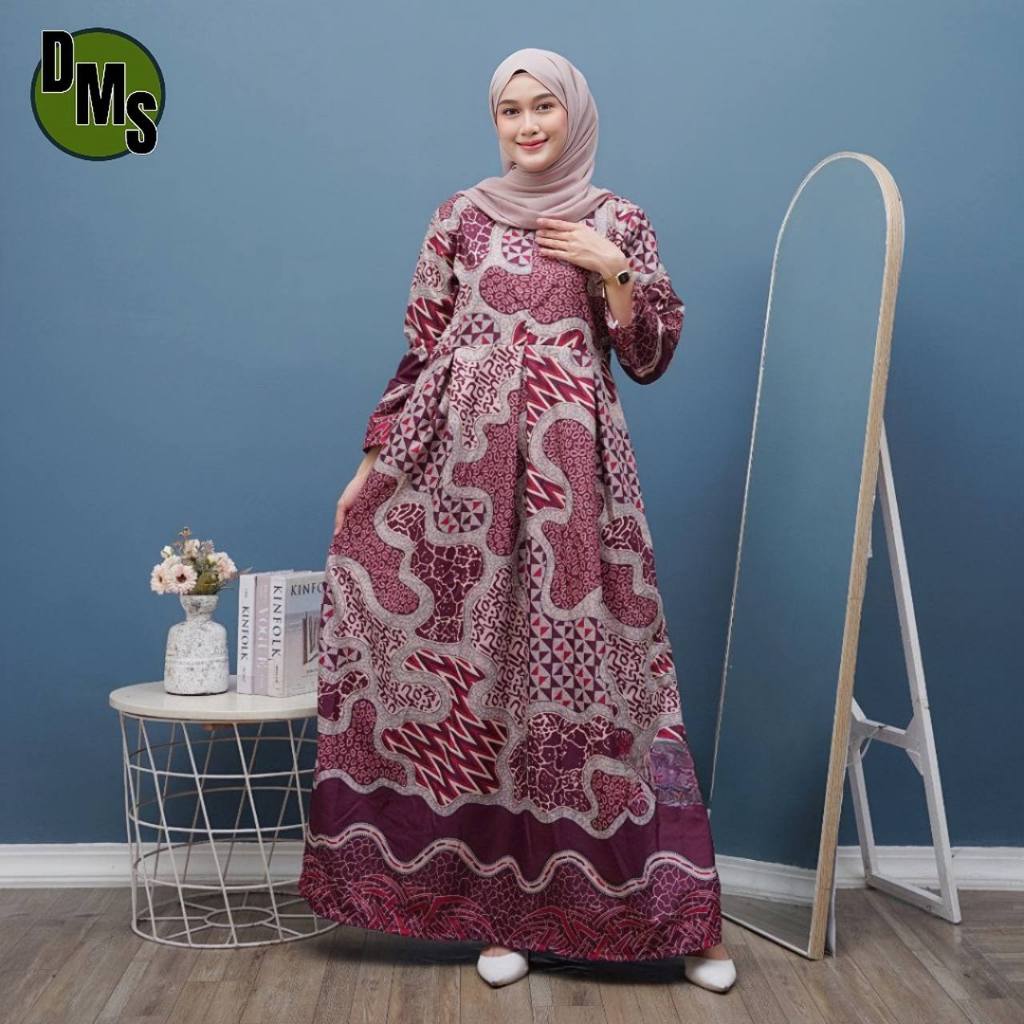 Jual Gamis Batik Katun Polymicro Gamis Jumbo Tali Samping Resleting ...