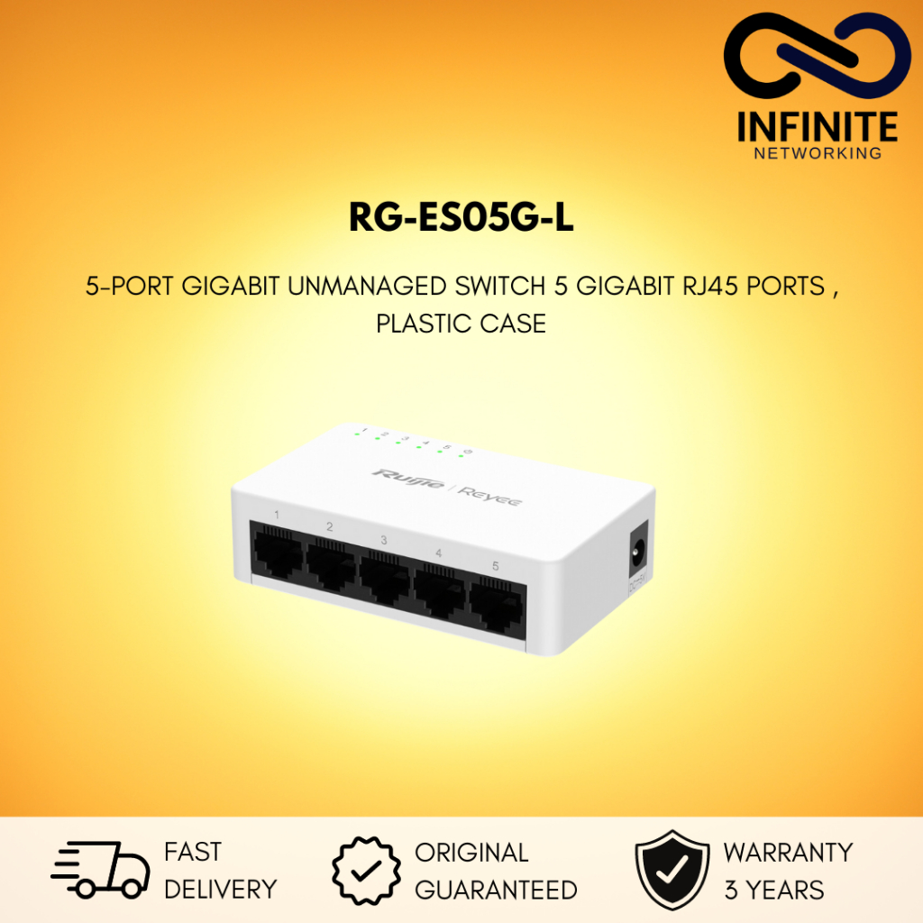 Jual Ruijie Reyee RG-ES05G-L 5-Port 10/100/1000 Mbps Unmanaged Non-PoE ...