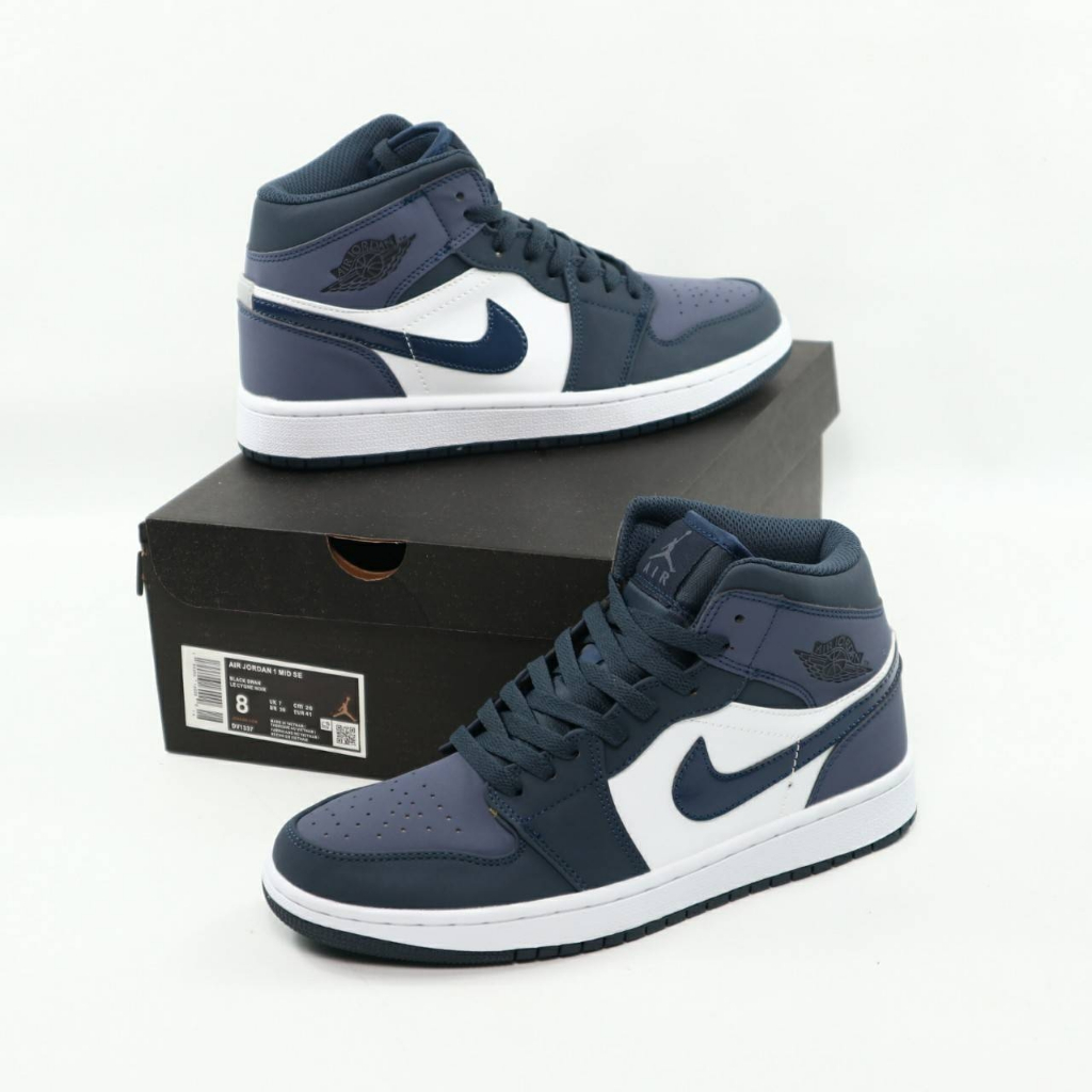 Jual Smooth Nike Air Jordan 1 Mid Obsidian Sanded Purple White | Shopee ...