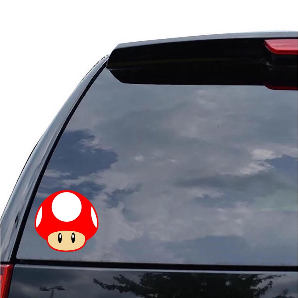 Jual Stiker Mobil Sticker Cutting Vinyl Jamur Mario Bros Warna | Shopee ...