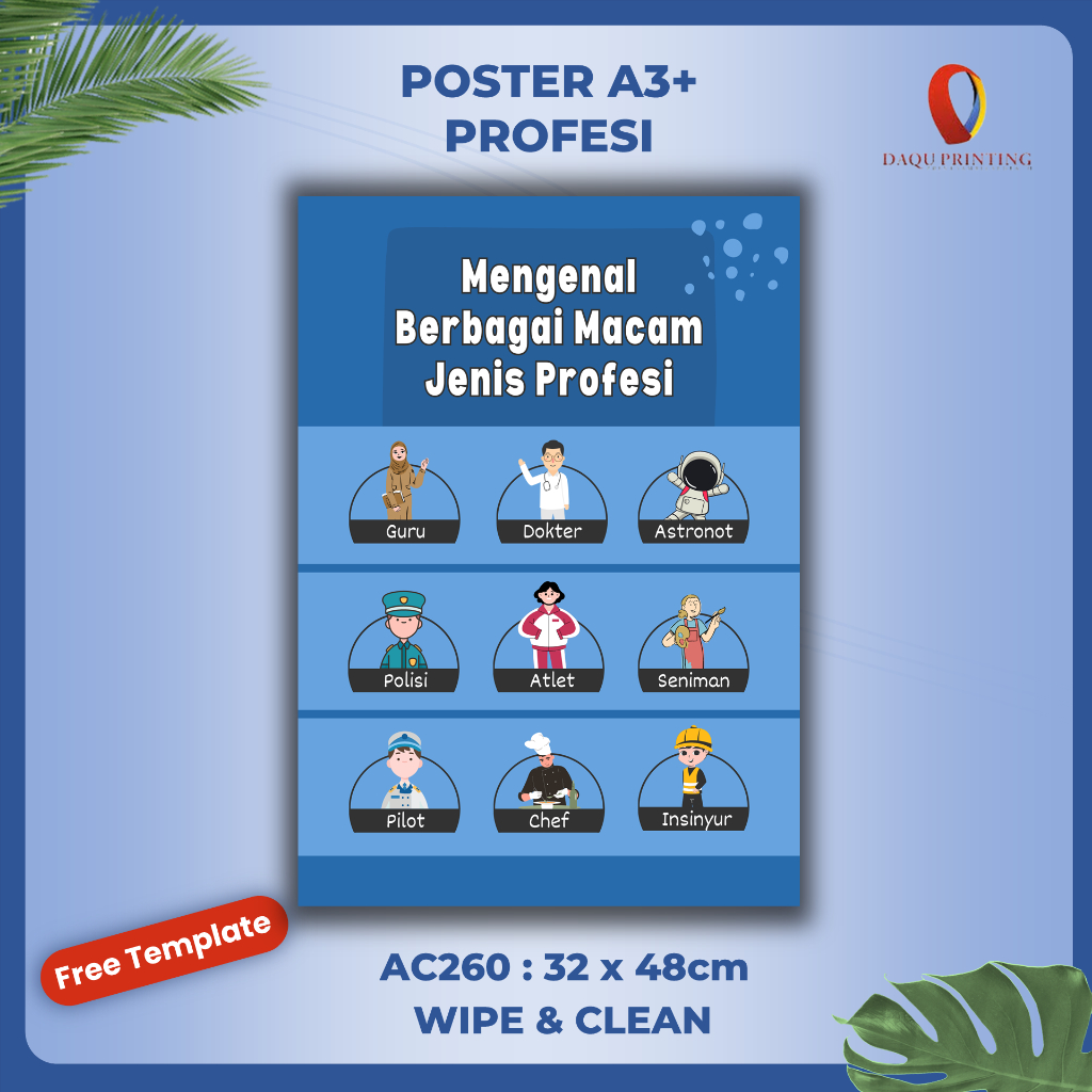 Jual POSTER A3+ EDUKASI / POSTER SEKOLAH ANAK TEMA PROFESI | Shopee ...