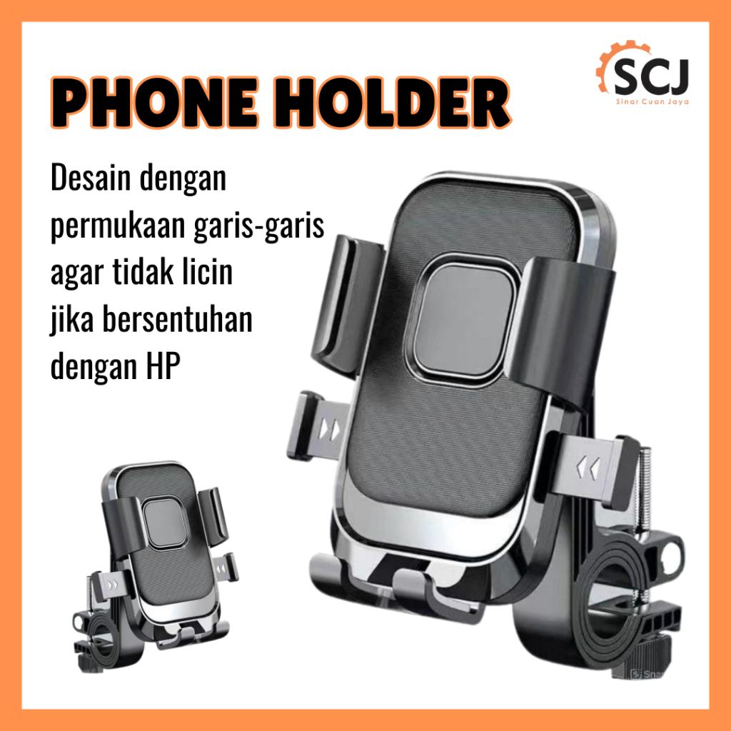 Jual SCJ - Holder HP Motor / Phone Holder Stang Motor Spion / Penyangga Handphone Sepeda ...
