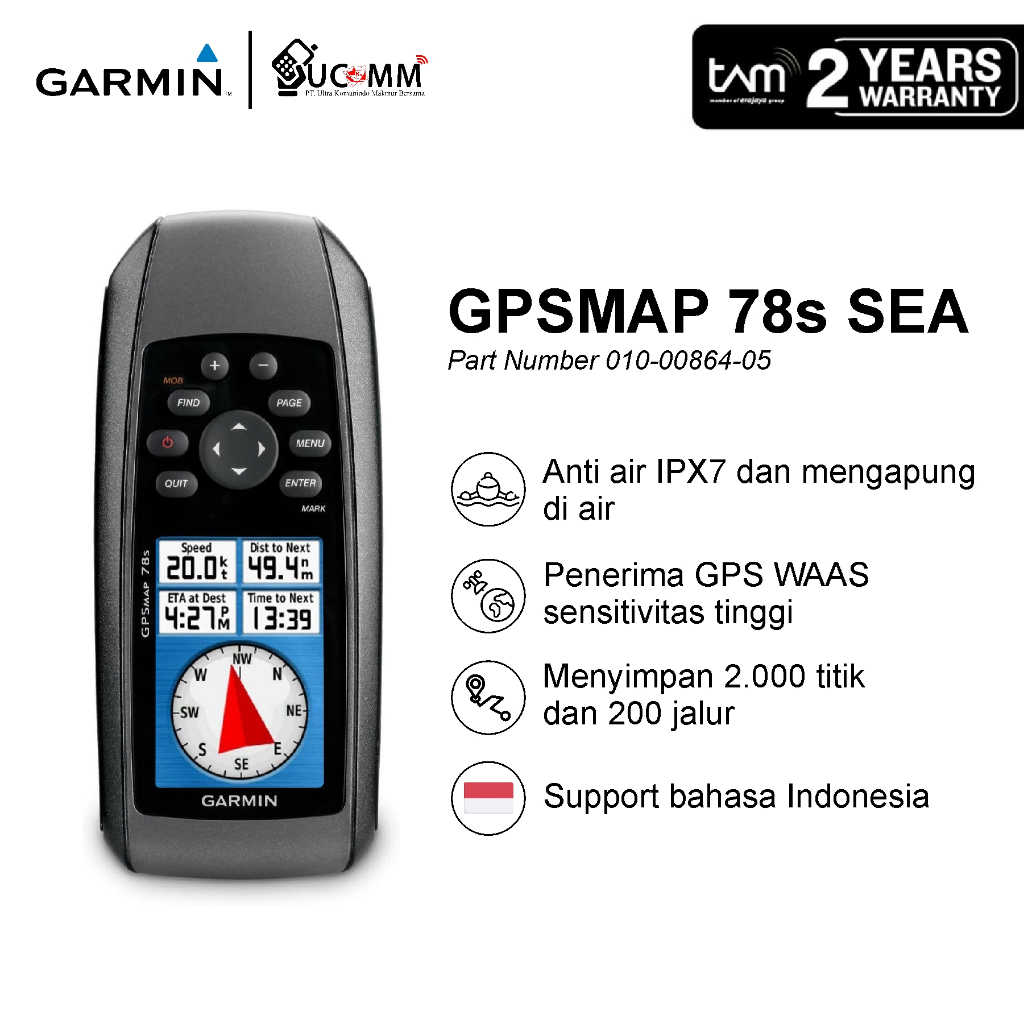 Jual Garmin GPSMAP 78s Waterproof IPX7 & Float Original Garansi Resmi ...