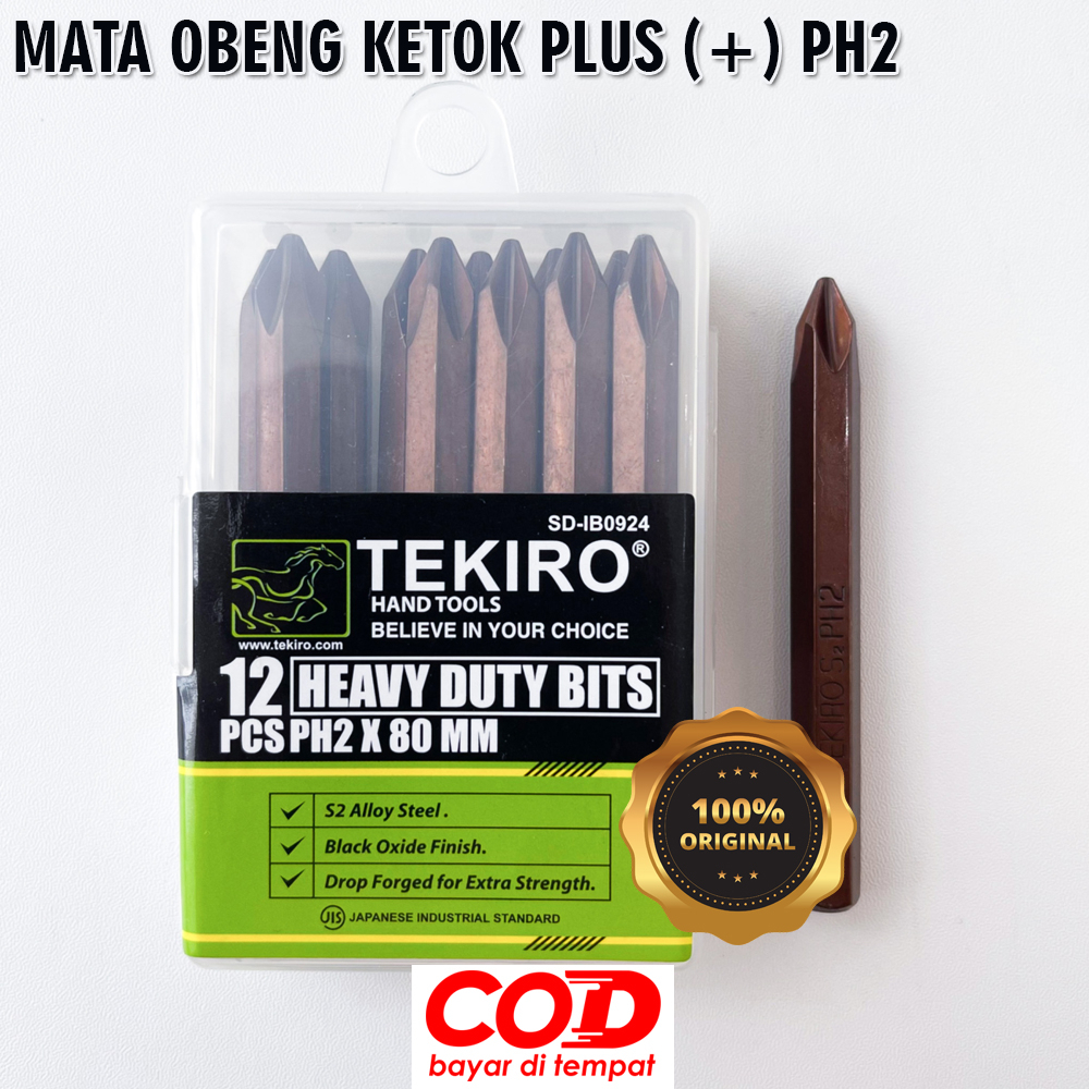 Jual TEKIRO MATA OBENG KETOK PLUS (+) PH2 / HEAVY DUTY IMPACT BIT ...