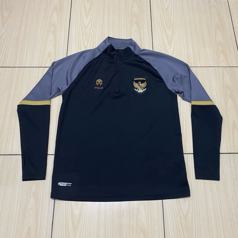 Jual Jacket Timnas Indonesia Half Zip Training Mills Original | Shopee ...