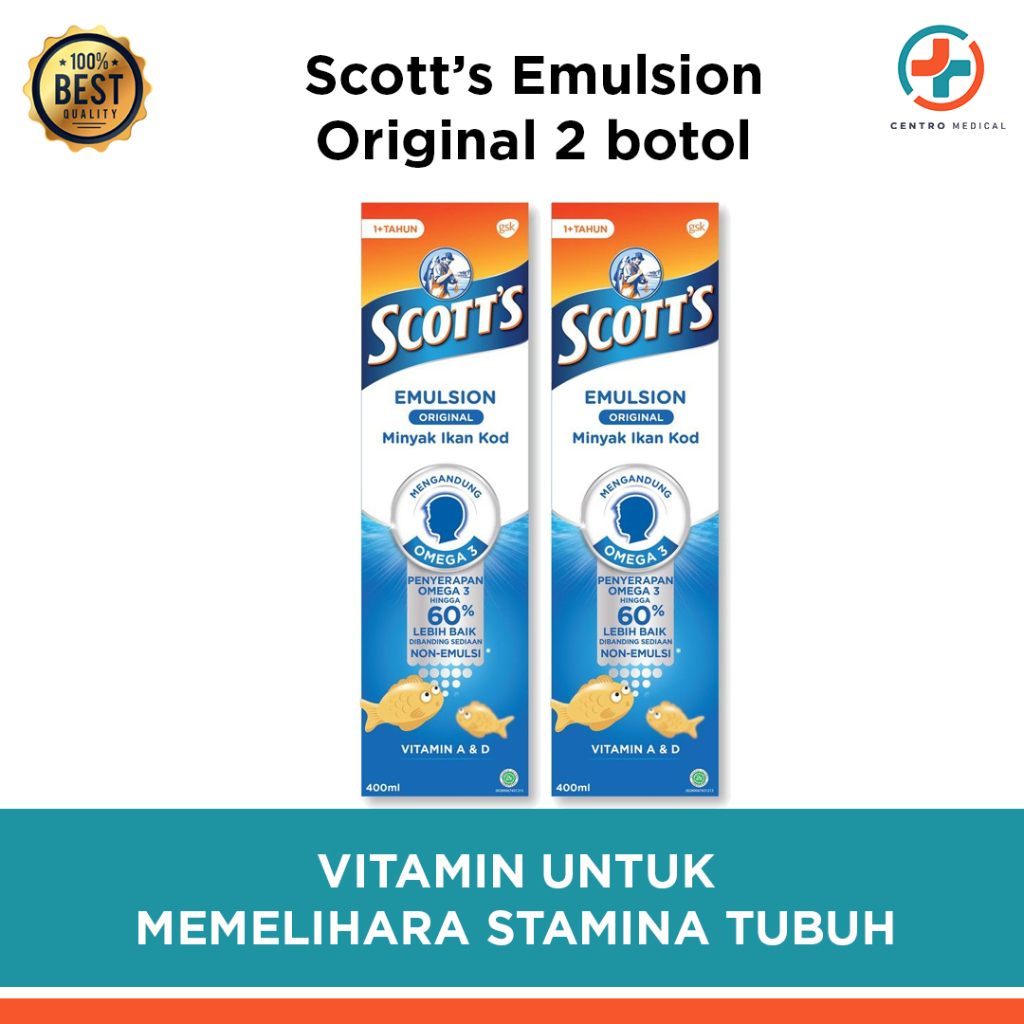 Jual Scott's Emulsion Original/Orange 2 botol 400ml | Shopee Indonesia