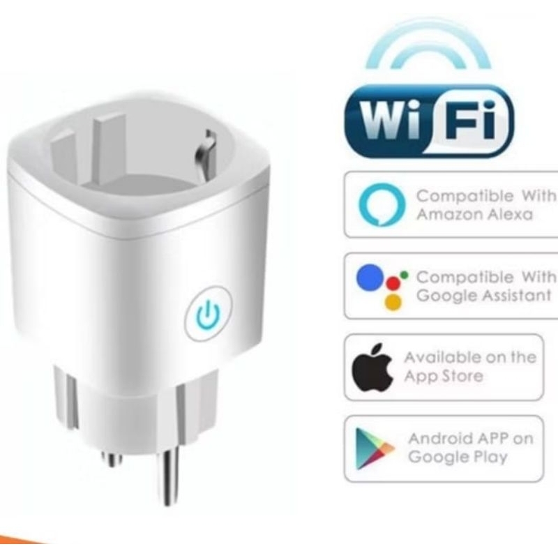 Jual Stop Kontak Wifi EU Smart Plug-WiFi Smart Plug Socket 16A Wireless ...