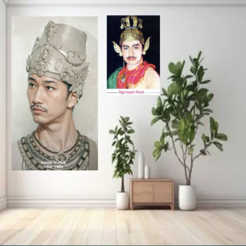 Jual hiasan dinding gambar raja hayam wuruk dari kerajaan Majapahit ...