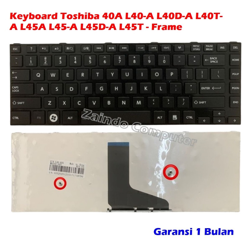 Jual KEYBOARD LAPTOP TOSHIBA SATELITE L40A L40-A L40D-A L40T-A L45A L45-A L45D-A L45T GARANSI 1 ...