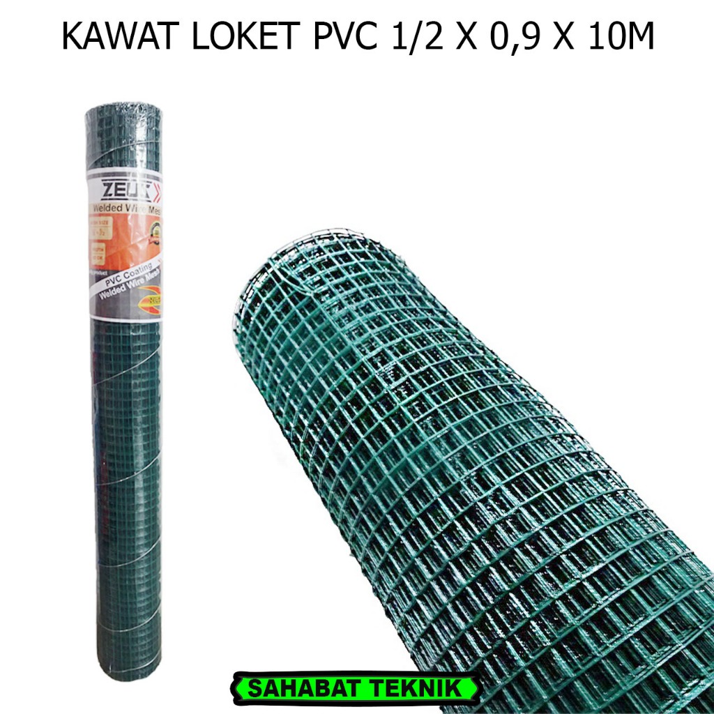 Jual Kawat Loket PVC 1/4 inch x 10 Meter x 2.5 Kg ZEUS HMI Kawat Ram ...