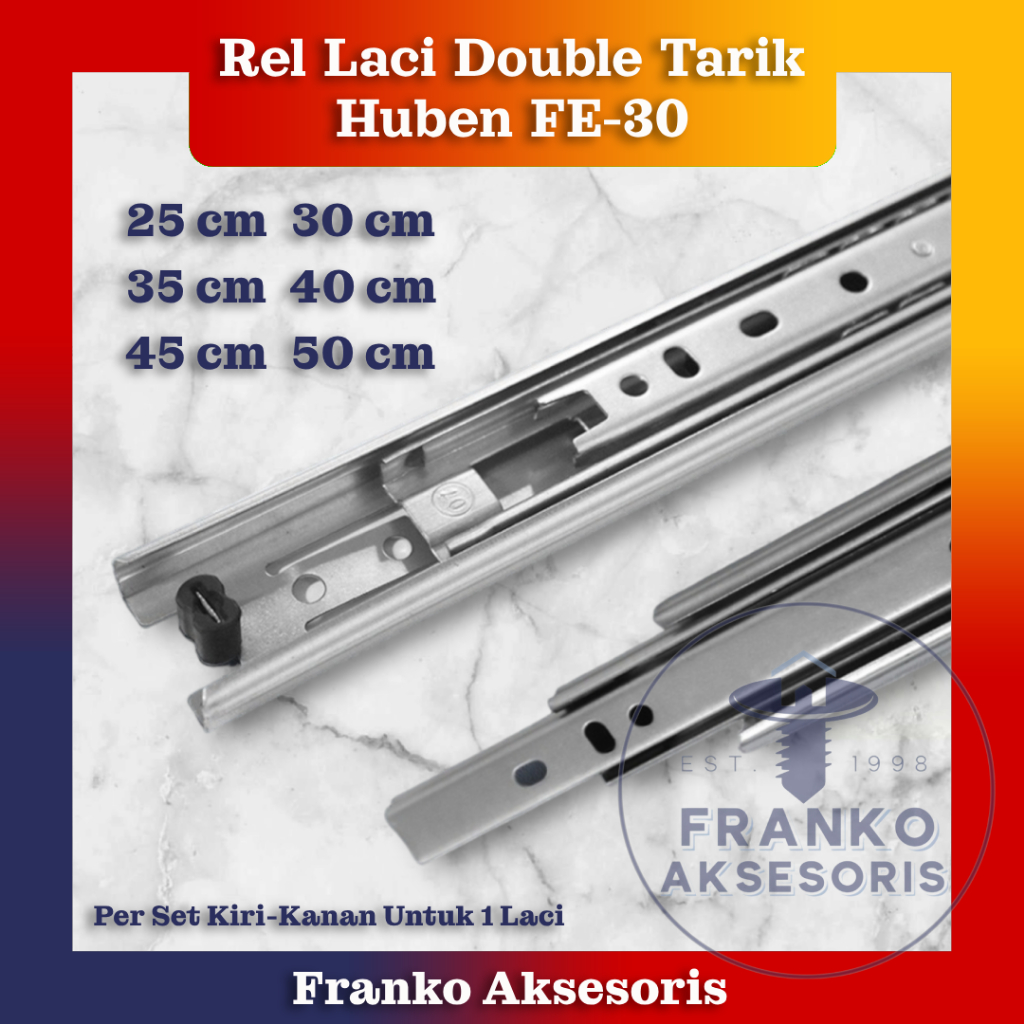 Jual Rel Laci Double Track FE-30 Huben Per Set 25 30 35 40 45 50 Full ...