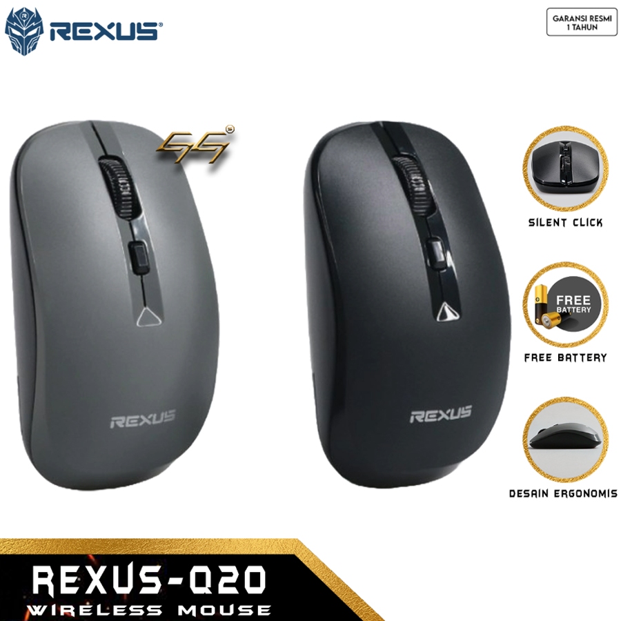 Jual Rexus Q20 Q-20 Q 20 Mouse Office Wireless Silent Click | Shopee ...