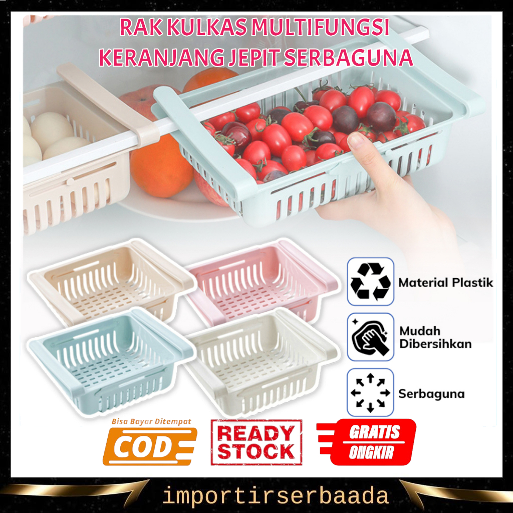 Jual IMP- Rak Kulkas Tambahan Multifungsi / Keranjang Jepit Penyimpanan ...